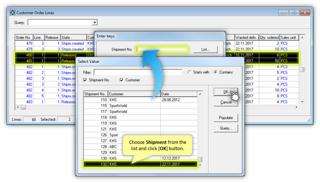 ProdMaster How To Add Shipment Lines From Customer Order Lines List prodmaster-how-to-add-shipment-lines-from-customer-order-lines-list
